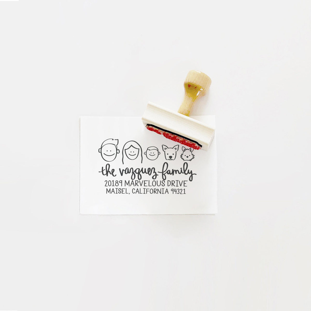 Custom Stamp: Family Portrait Address – A Jar of Pickles