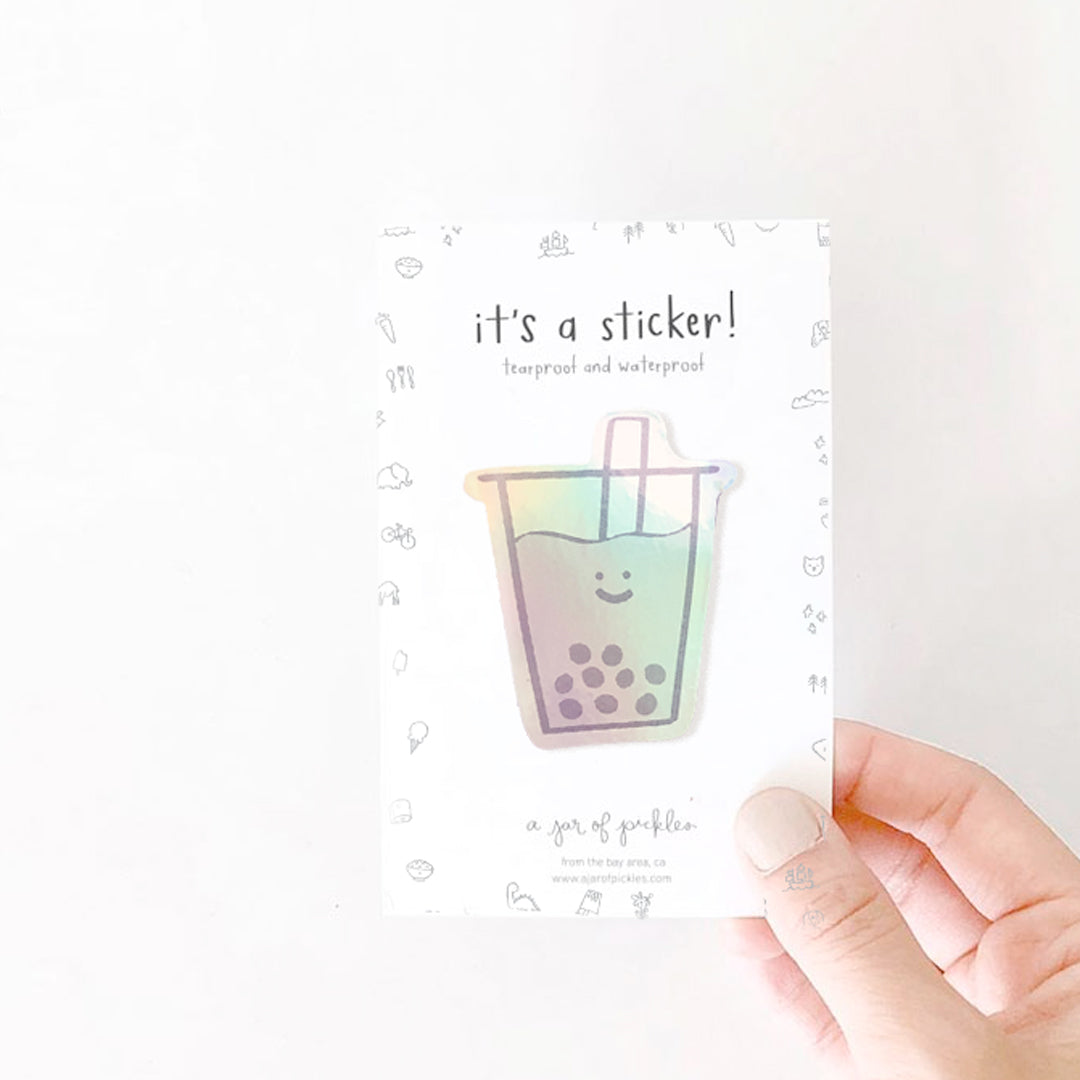 Holographic Boba Vinyl Sticker – A Jar of Pickles