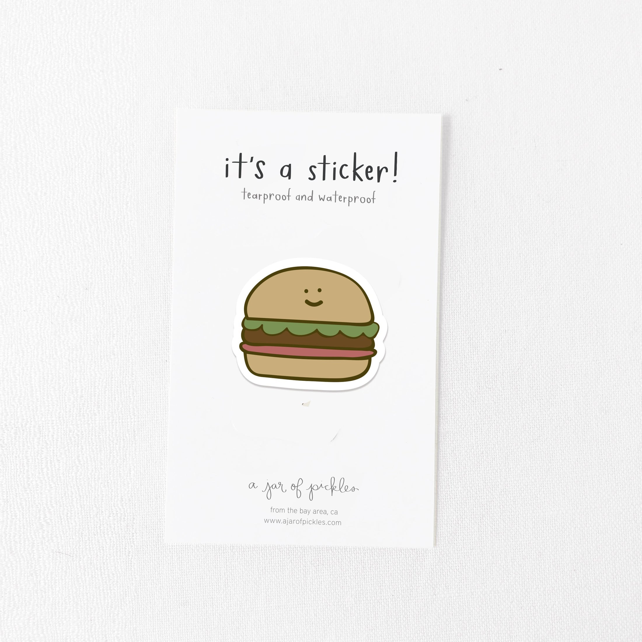 Burger Vinyl Sticker – A Jar of Pickles